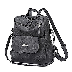 Women's Fashion Large Capacity Multipurpose Backpack Ladies Backpack Vintage Backpack (Black)