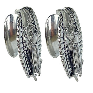 Mystic Metals Body Jewelry Pair of 316L Stainless Steel Scarab Beetle Saddle Spreaders (PS-302) (0g (8mm), Black)