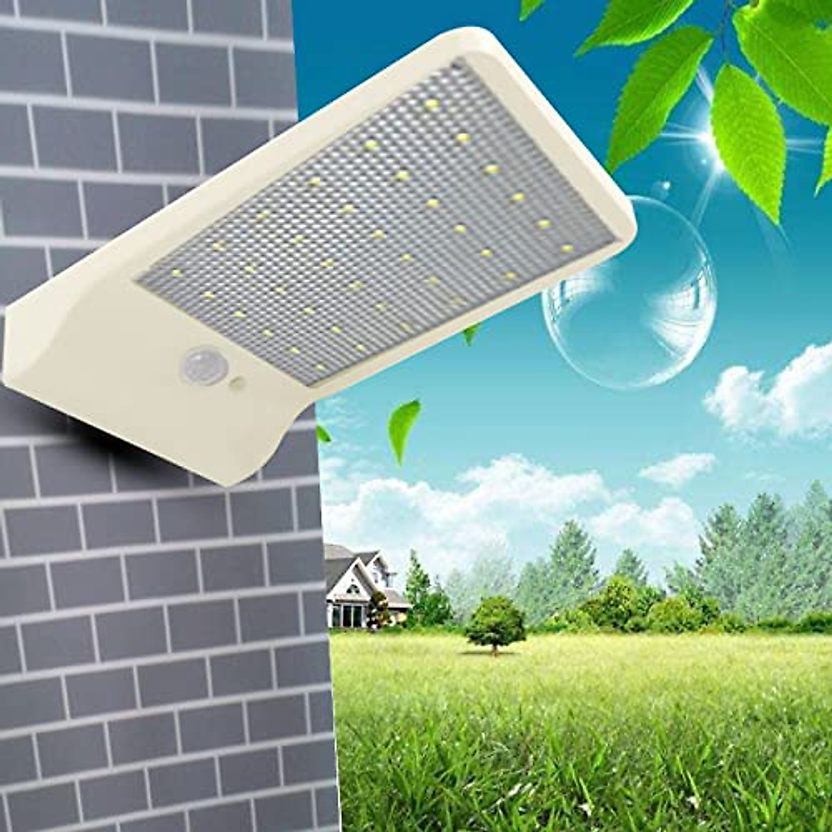 Solar Garden Lights 36 Solar Wall Lamp Outdoor LED Solar Light Waterproof PIR Motion Sensor Garden Lamp Multi-Modes,1,Black Body