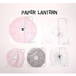 luckylibra Baby Girl Baby Shower Decorations, It is a Girl Banners and Paper Lantern Paper Flower Pom Poms （Pink White Grey）