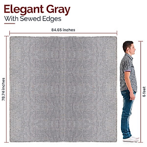79" x 85" Large Primary Tufting Cloth - Durable Tufting Fabric with Sewed Edges - Monks Cloth for Tufting Gun & Needle Punch, Rug Backing Fabric, for DIY Enthusiasts, (Grey)