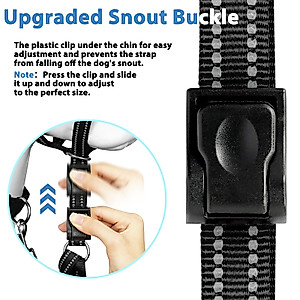 BARKLESS Soft Dog Head Collar, Padded No Pull Head Halter, Dog Training Nose Leash with Safety Link for Medium Large Dogs, Adjustable Muzzle Leash, Easy Control for Dog Walks(Black, M)