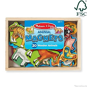 Melissa & Doug 20 Wooden Animal Magnets in a Box - FSC Certified
