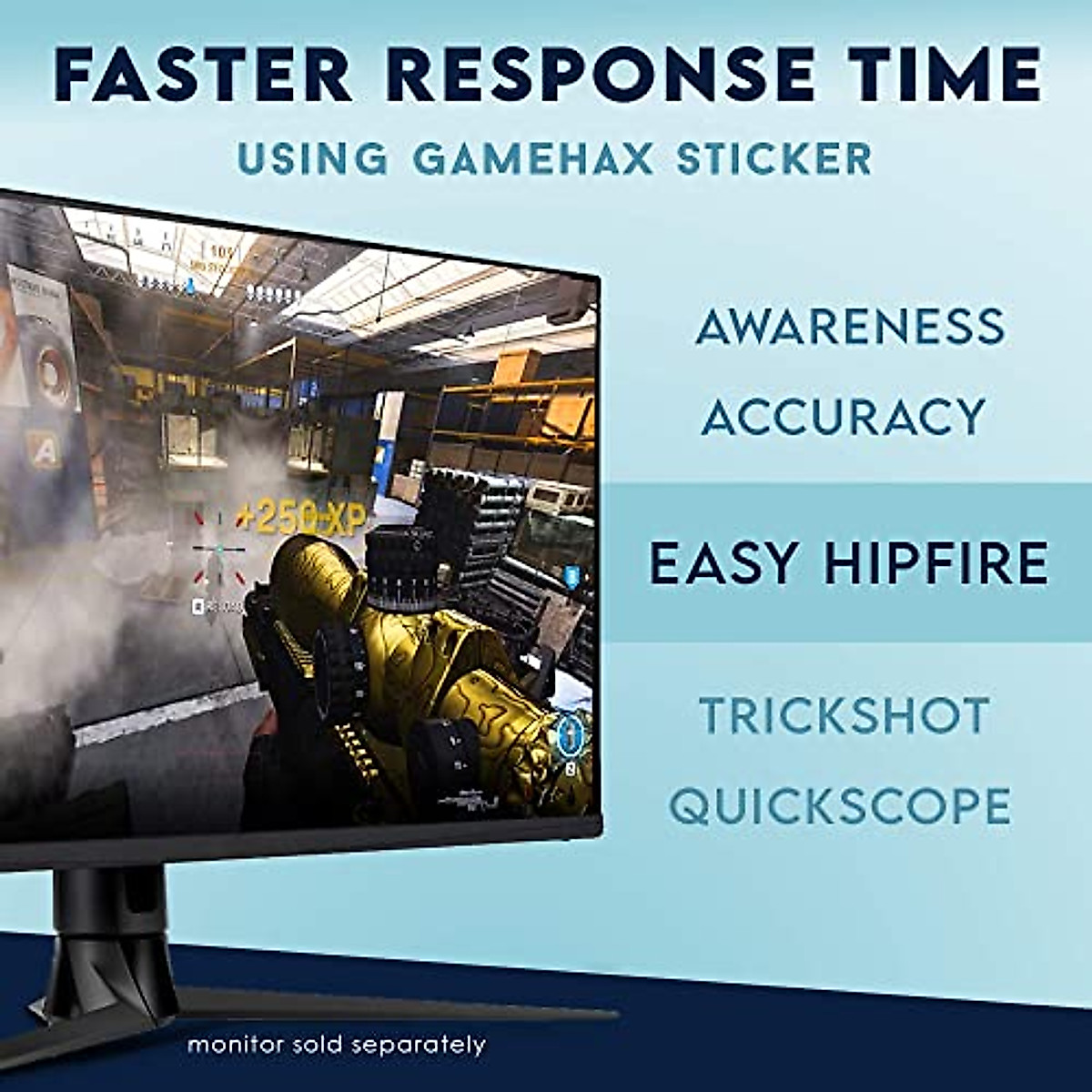 GameHax Aimbot TV or Monitor Gaming Decal for FPS Games - Aim Assist or no Scope - Compatible with PS4, PS5, Xbox One, Xbox Series X, PC [not_Machine_Specific]