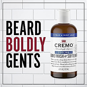 Cremo Citrus Mint Leaf Cooling Beard and Face Wash, Specifically Designed to Clean Coarse Facial Hair, 6 Fluid Oz