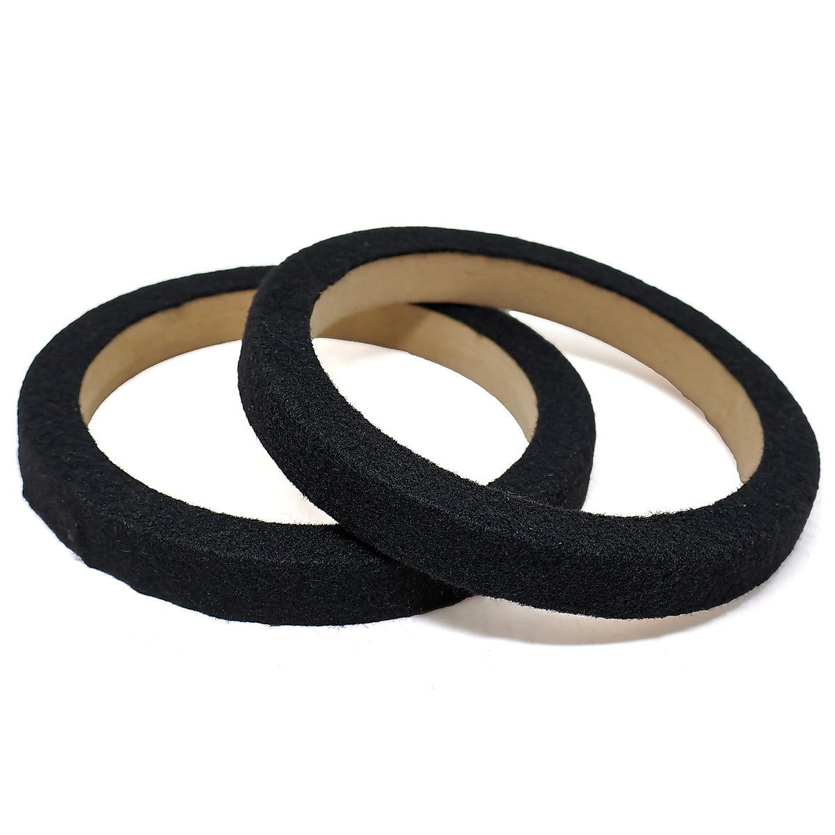 Nippon America 8 Pieces 6.5 Inch MDF Wood Speaker Spacer Rings with Black Carpet 4 Pairs -RING-065Cbk