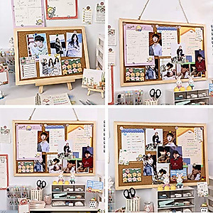 Cork Board Photo Wall, Office Cork Board Bulletin Board, Pushpin Board, Wall-Mounted Message Bulletin Board, 30 x 40 cm