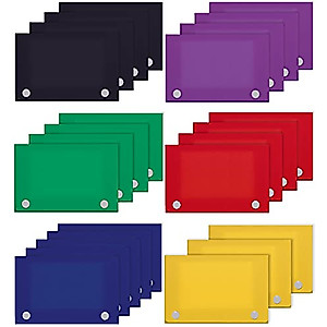 Better Office Products 3 x 5 Inch Index Card Case, 24 Pack, Semi-rigid Plastic, with Clear Index Dividers, Primary Color Assortment