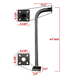 42” Pad Mount Gooseneck 2 Universal Heavy-Duty Steel Keypad Intercom Bolted Stand Curve Pedestal Slide Gate Post Offset Curb Mounts 13” Sweep for Card Readers and Access Control Keypads – Eagle EG088