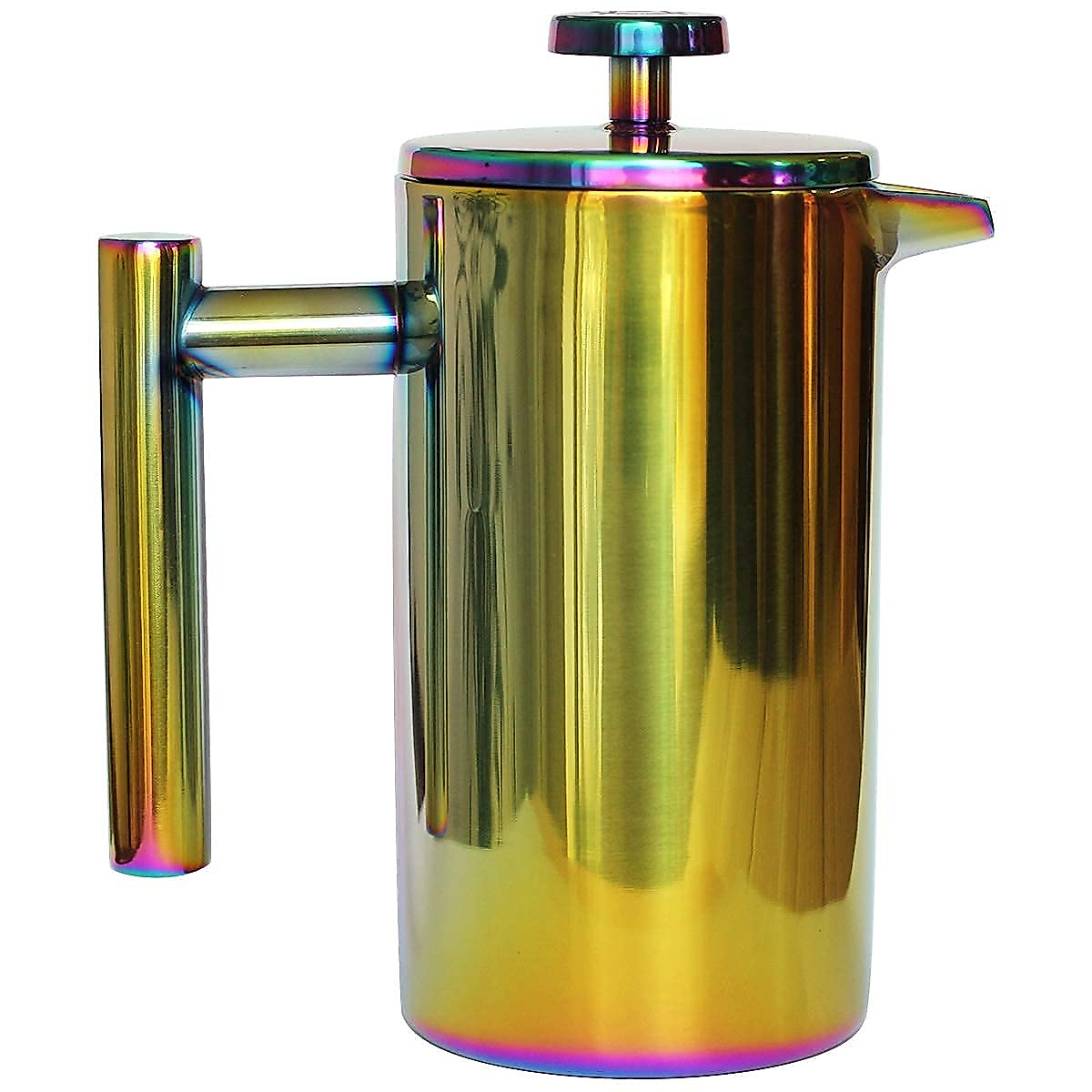 MAGICAFÉ French Press Coffee Maker – Stainless Steel Coffee Maker Double Walled French Press Rainbow 34oz/1L