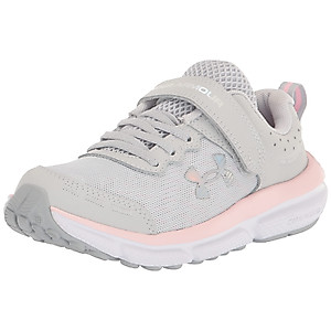 Under Armour Girls' Pre School Assert 10 Alternate Closure, (100) Halo Gray/Pink Sugar/Iridescent, 3, US