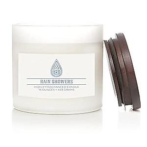Colonial Candle Rain Showers Aromatherapy Scented Jar Candle, Wellness Collection, 16 oz, White