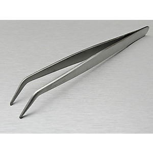 Tweezers Bent Tip Tweezer 45 Degree Bent Smooth Tips Jewelry Bead Hobby & Crafts 7" by JTS