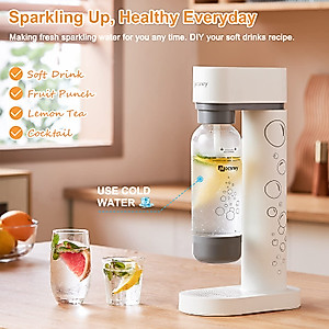 Mocsney Soda Maker, Sparkling Water Maker, Soda Maker Machine for Home Use with Safe-lock, Compatible with Any Screw-in 60L CO2 Cylinder (NOT Included)