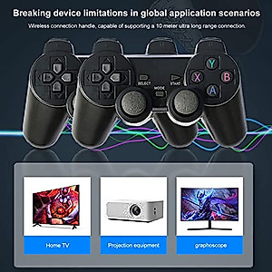 Nostalgia Stick Video Game, Wireless Retro Game Console, Plug and Play Game Console Game Stick Support 4k 10000 Games, HDMI Output, Dual 2.4G Wireless Controllers (D90 64g (15000+ Games))