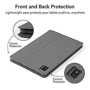 TCL Keyboard Case TAB 10s-Suitable and Stable Kickstand-Detachable Wireless Type Cover-Pogo Pin Connect, No Need External Power-Android Keyboard- Gray Case