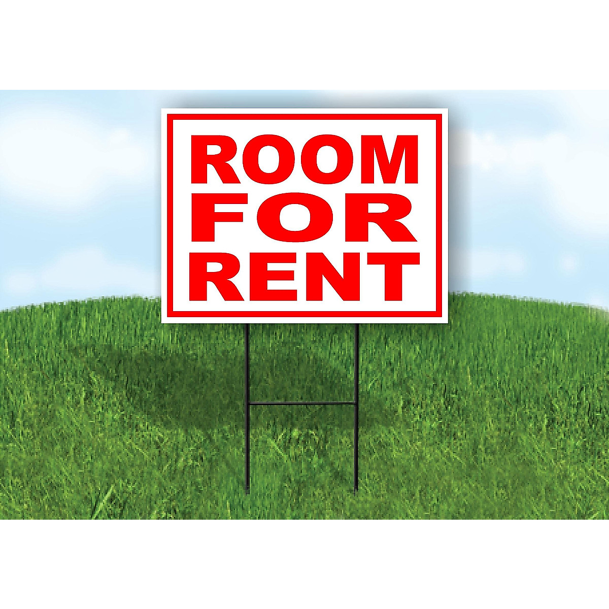 ROOM FOR RENT RED WHITE - Double Sided Yard Sign ROAD SIGN with Stand