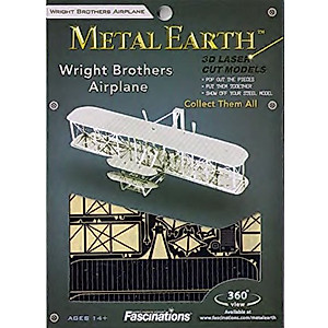 Metal Earth Wright Brothers Airplane 3D Metal Model Kit Fascinations