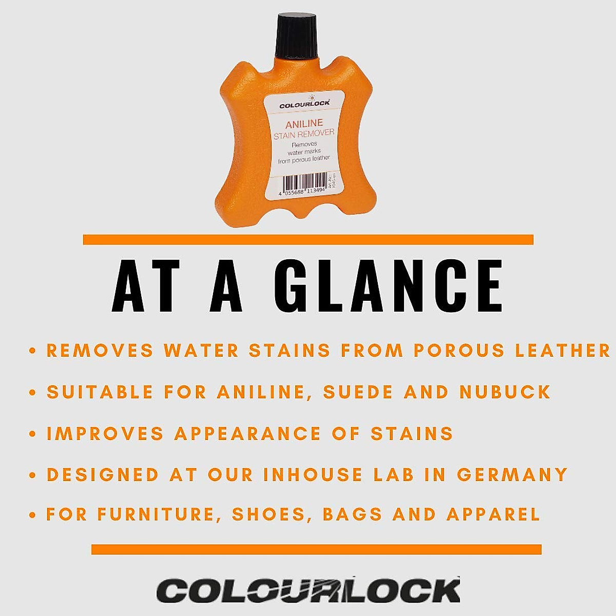 COLOURLOCK Water Stain Remover | Aniline leather, suede and nubuck | Furniture, apparel, shoes, bags and accessories | 100 ml