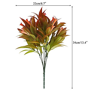 NAHUAA 8Bundles Artificial Plants Outdoor No Fade Fake Greenery Stems Faux Grass Plant for Spring Home Porch Garden Hanging Baskets Windowbox Table Centerpiece