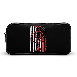 American Flag Nurse Pencil Case Pencil Pouch Coin Pouch Cosmetic Bag Office Stationery Organizer