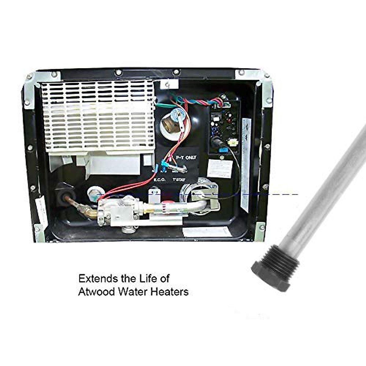 RV Water Heater Aluminum/Zinc Anode Rod for Atwood Heaters, Eau 2 Pack 1/2" NPT RV Hot Water Tank Anode Rod for RV, Camper and Trailer Water Heaters