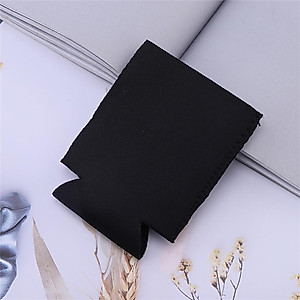 EYAKEG Blank Beer Can Cooler Sleeves (4-Pack) Bulk Sublimation Blanks for Vinyl Plain Collapsible Foam Can Sleeves Coolers for Soda Cans & Bottles Black