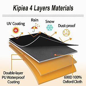 Kipiea 600D Patio Furniture Covers Waterproof Winter, Outdoor Furniture Set Covers for Table Chairs, Heavy-Duty Outdoor Sofa Covers with Anti UV and No Tears, No Fading (98" L x 98" W x 28" H)