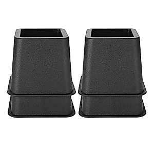 4Pcs Adjustable Furniture Risers Bed Elevation in Heights Heavy Duty Risers for Sofa and Table