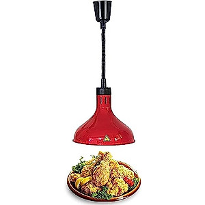 Adjustable Heat Lamp for Parties Buffets, Food Heat Lamp Kitchen Lights Buffet Server Food Warmer Metal Chandelier, 60-180mm Buffet Food Heat Preservation Chandelier (Color : Red)