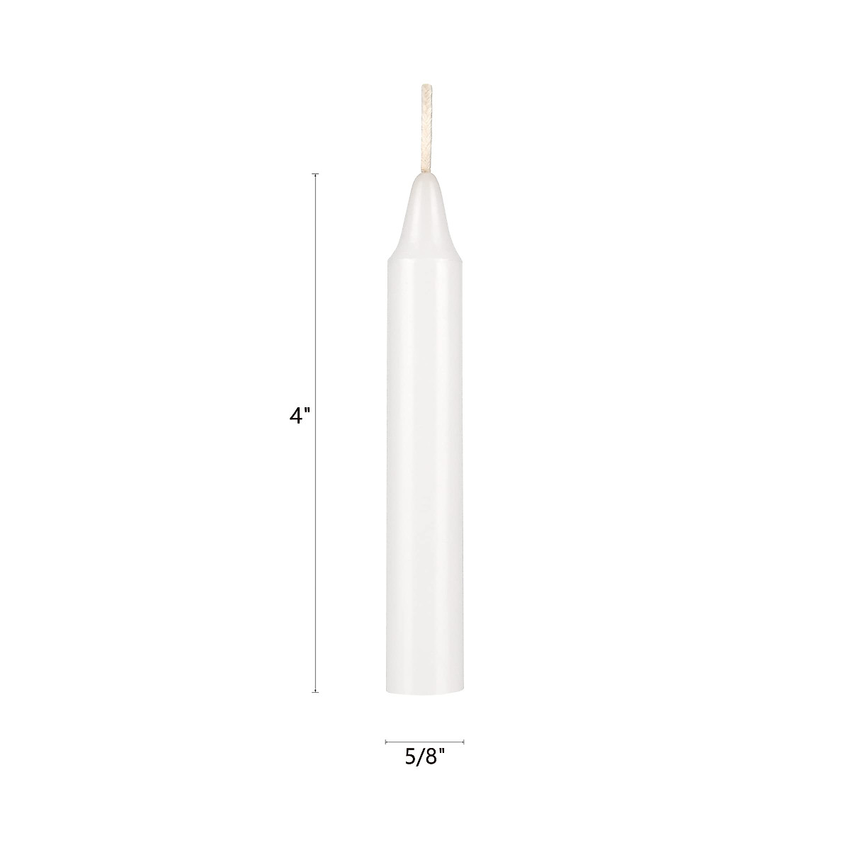 Mega Candles 10 pcs Unscented White 5 Inch Taper Candles, Multi Purpose, Household General Usage, Emergency Lighting, Church, Prayer Vigils, Religious Ceremonies