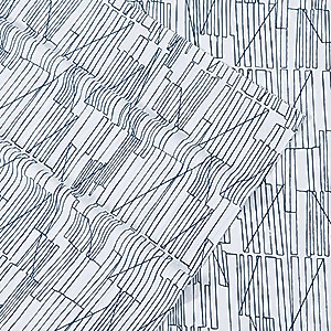 City Scene - Queen Sheets, Cotton Percale Bedding, Crisp & Cooling Home Decor (Tally Navy, Queen)