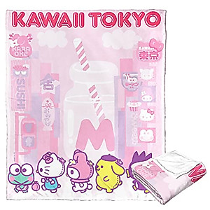 Northwest Sanrio Hello Kitty Silk Touch Throw Blanket, 50" x 60", Kawaii Tokyo