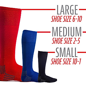 Franklin Sports Baseball + Softball Knee Socks for Kids - Tall Sports Socks - Youth Small, Red