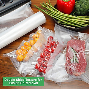 WishDirect Vacuum Sealer Bags Rolls Compatible with FoodSaver 4-Pack 11" x 25' Vacuum Seal Rolls Fit Inside Machine Double-Side Embossed BPA-Free Bags for Sous Vide or Food Storage (Total 100 Feet)