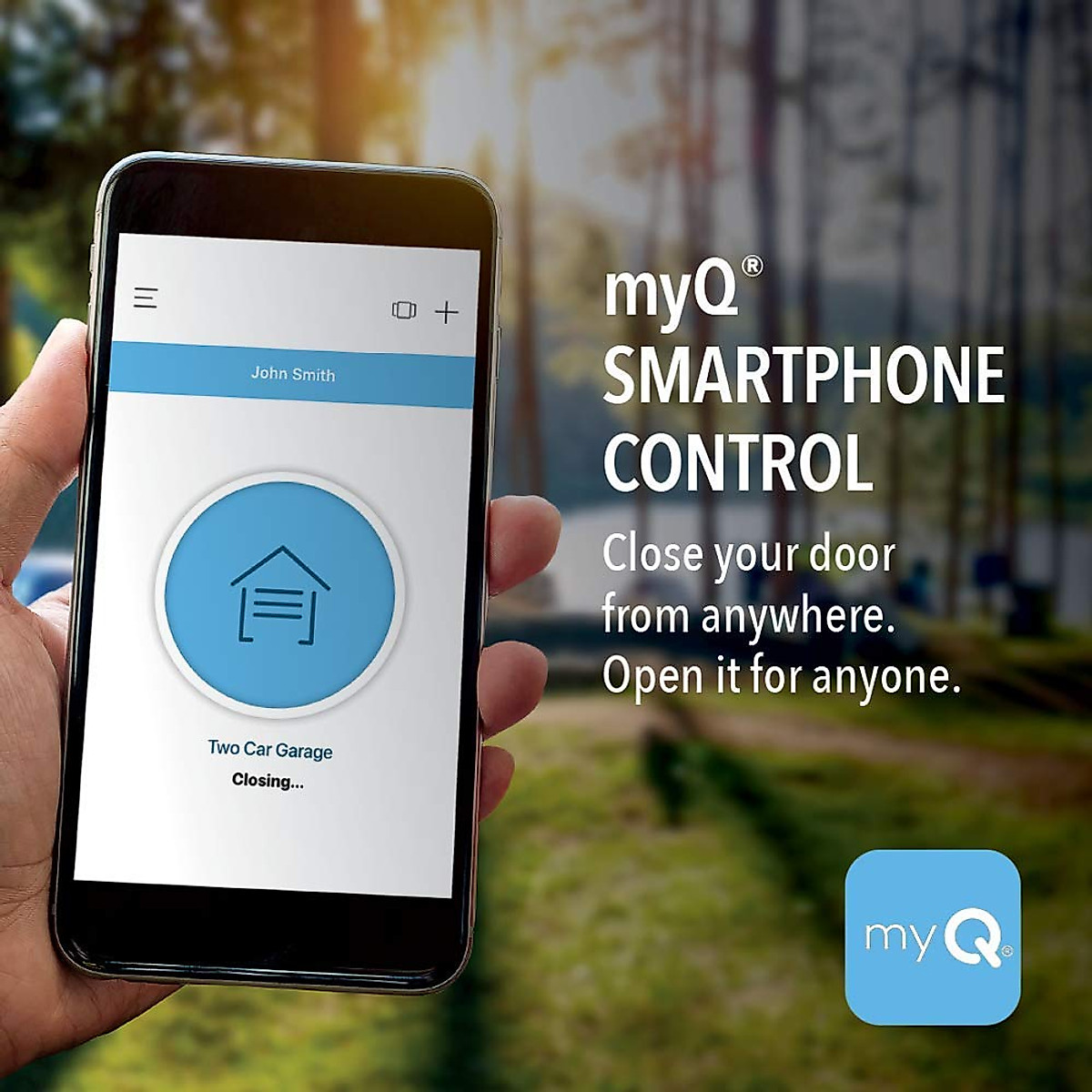 Chamberlain Smart Garage Door Opener - Wall Mounted - myQ Smartphone Controlled - Ultra Quiet Space Saving Direct Drive, Model RJO20, Black