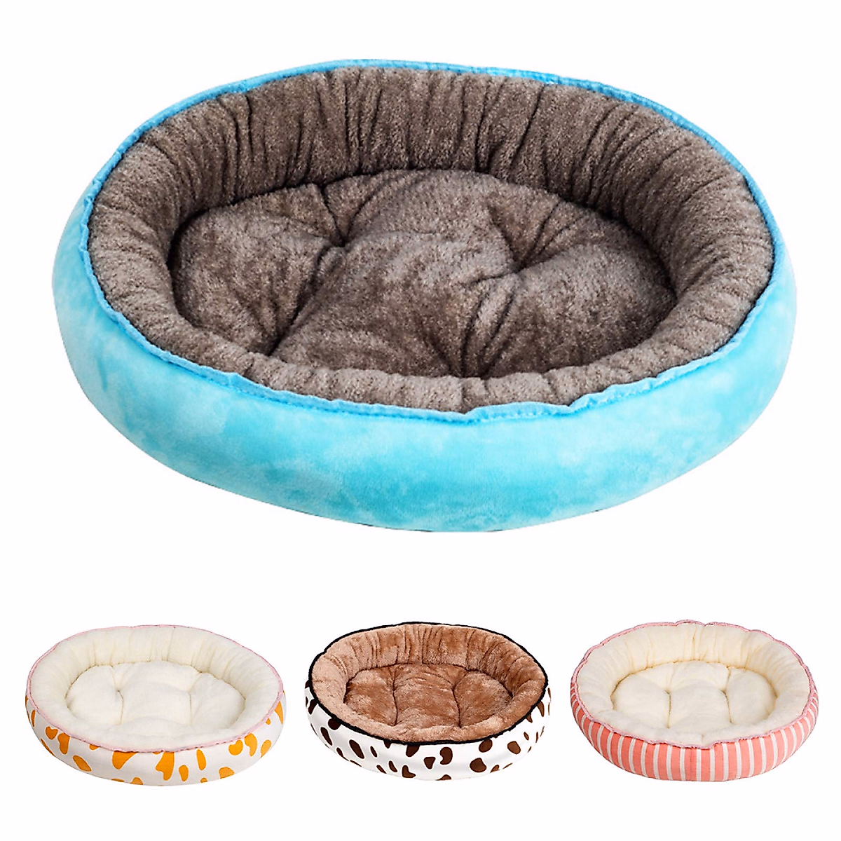 Durable Comfortable Natural Cat Dog Beds for Pet,Lovely Bear Paw Shape Dog Cats Pet Cushion Bed Warm Plush Soft Nests Kennel - Coffee S