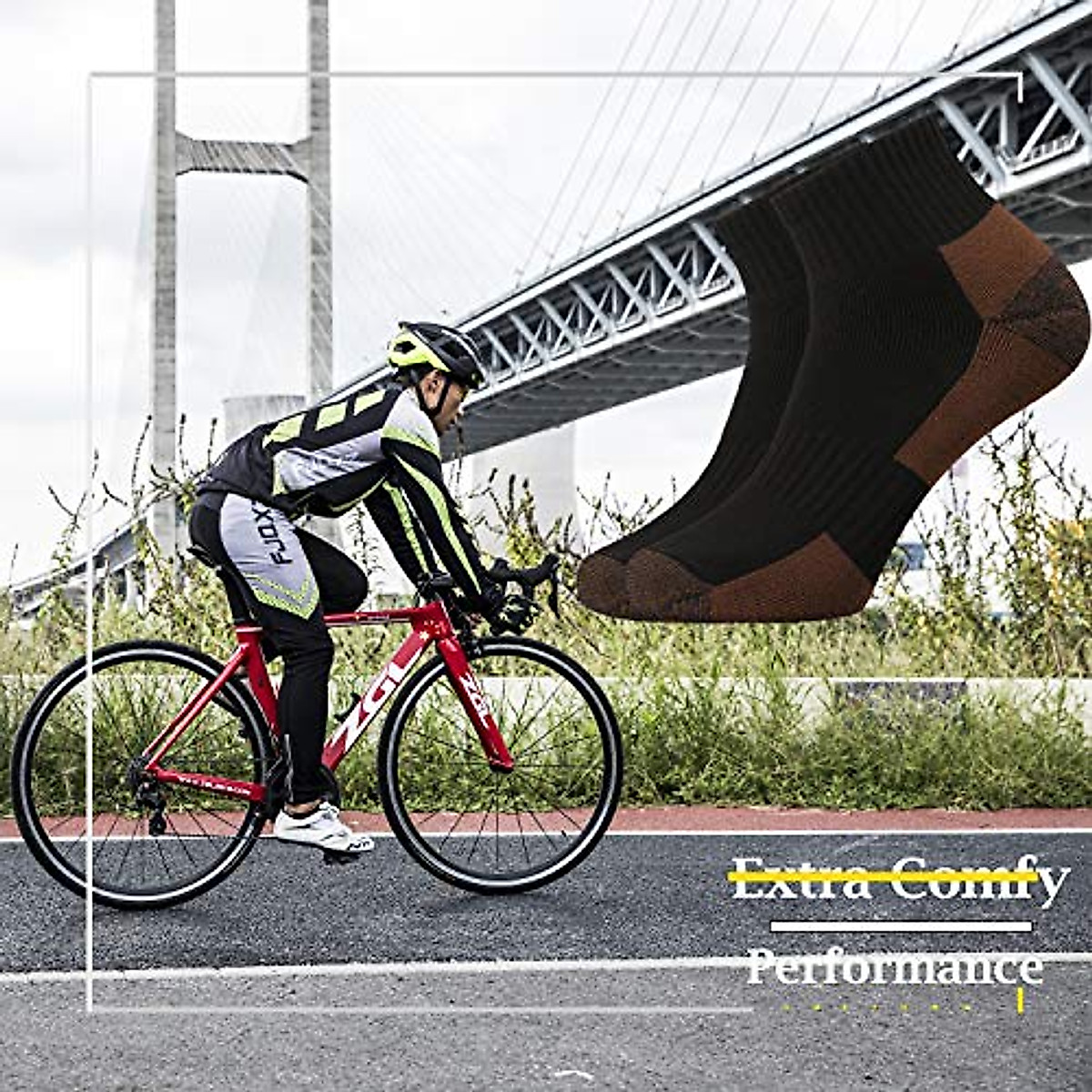 SOX TOWN Moisture Wicking Performance Work Boots Heavy Cushion Low Cut Socks Men 10 Pack(White XL)13-15