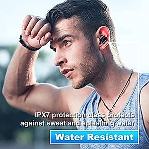 Wireless Earbuds Bluetooth Wireless Ear buds with HD Noise Cancelling Mic, HiFi Stereo Bass Sound Headphones with LED Charging Case, Touch Control Smallest In Ear Earphones for Sport/Work/Travel Black