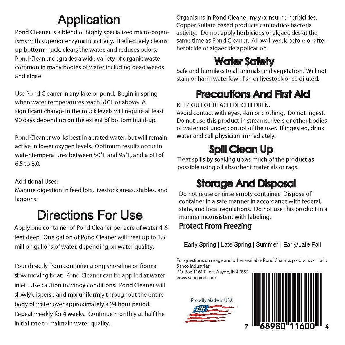 Pond Champs Blue Pond Dye and Pond Cleaner- 1 Gallon of Each