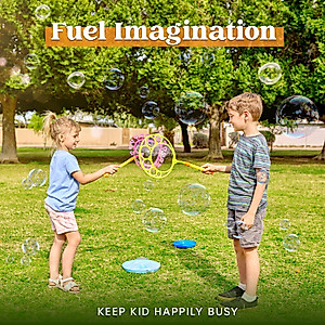 Sloosh 36 Packs Big Bubble Wands Set, 20" Giant Bubble Wand Toys with Tray Bulk, Large Bubble Maker for Kids Adults, Summer Toys, Birthday Party Favors, Outdoor Activities