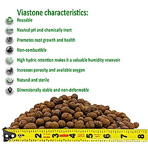 Viagrow VS10 Viastone Expanded Clay Pebbles, 10-Liter Rocks, Premium Growing