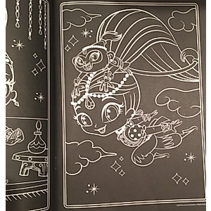 Nickelodeon Shimmer and Shine Bright Idea Book to Color - Includes 4 Milky Crayons (Black Pages to Color)