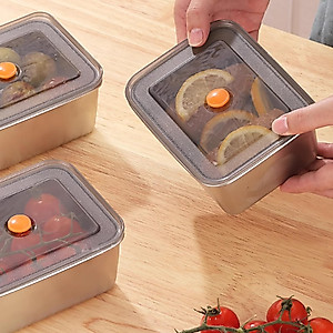 SCWBOEII 6 Pcs Stainless Steel Containers With Lids 16.9oz Snack Containers Metal Meal Prep Food Containers Reusable, Stackable, Nestable Dishwasher Freezer Safe (6)