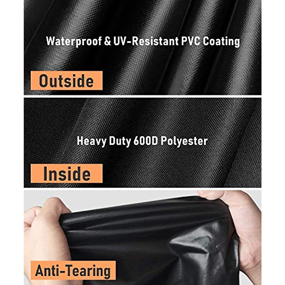 Bbqzone 31x31x24 Inches Fire Pit Cover Square, Fit for 28/30/31 inch Square Fire Pit Table, Heavy Duty Fabric with PVC Coating Rainproof and Windproof