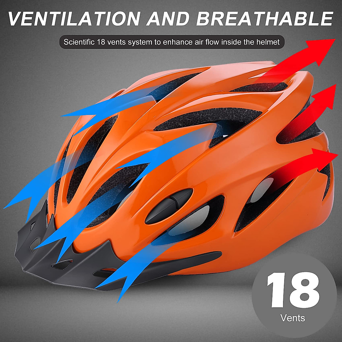 Zacro Adult Bike Helmet Lightweight - Bike Helmet for Men Women Comfort with Pads&Visor, Certified Bicycle Helmet for Adults Youth Mountain Road Biker