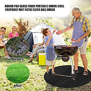 Yuhoo Round Fire Pit Mat, 40 inch Patio Fireproof Mat, Fireproof Pad Heat Deflector BBQ Floor Protective Mat, Reusable Deck Protector for Wood Burning&Gas Fire Pit Pad, BBQ Smoker(Size:40inch)