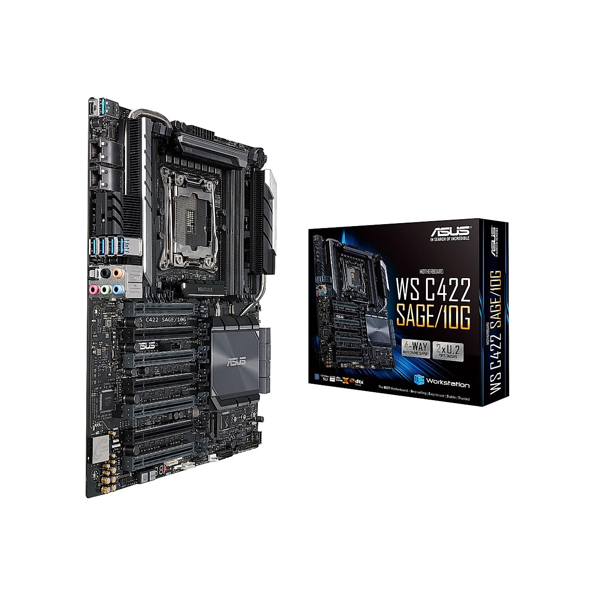 ASUS WS C422 SAGE/10G LGA2066 ECC DDR4 M.2 U.2 C422 ATX Motherboard for Intel Xeon W-Series Processor