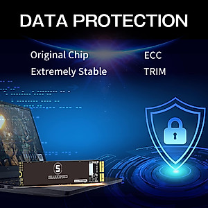 S SHARKSPEED SSD 256GB NVMe Replacement for MacBook Air A1465 A1466(2013-2015,2017), MacBook Pro A1502 A1398(Retina 2013-2015), iMac A1418 A1419(2013-2017), M.2 PCIe Gen3.0x4