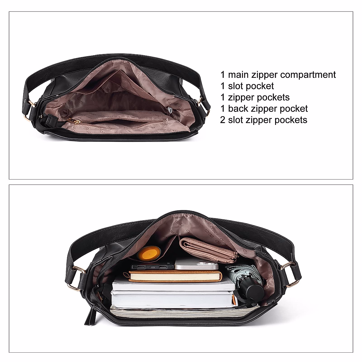 CLUCI Purses and Handbags for Women Vegan Leather Hobo Bags Large Ladies Tote Crossbody Shoulder Bag